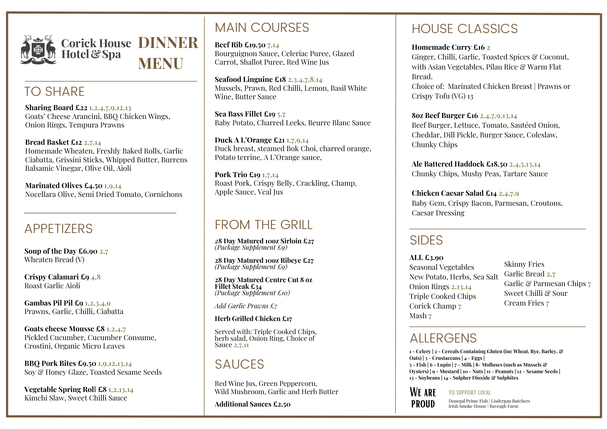 Dining Options At Corick House Hotel | Tyrone Restaurants