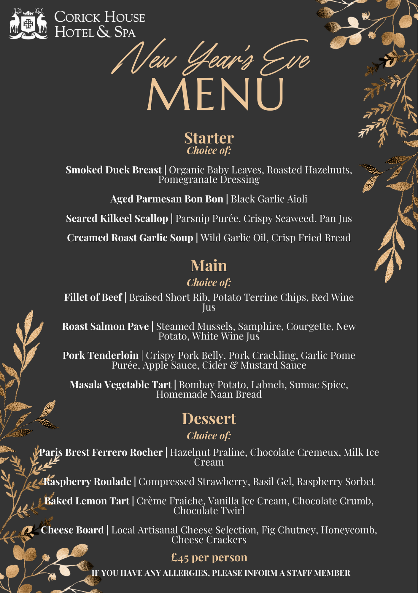 Dining Options At Corick House Hotel | Tyrone Restaurants